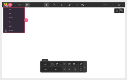 Menus and toolbar - Corel Vector Help